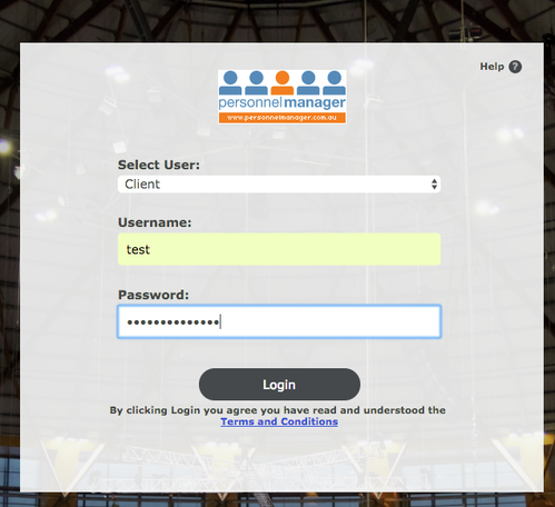 Login to Crew Web App - Personnel Manager